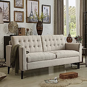 Rosevera CB3 Loveseat Long para Sala Love Seats Furniture Sofa in a Box Small Area Couches for Living Room, Standard, Beige