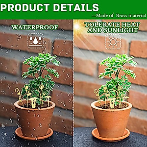 Yookeer 12 Pieces Brass Plant Hanger Metal Plant Decoration Cute Hanging Brass Plant Ornaments for Plant Lovers Gardeners Home Office Room Ornament