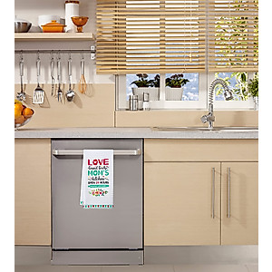 WaaHome Mom Kitchen Towel, Mothers Day Mom Gifts from Daughter Son, Funny Mom Dish Towel Dishcloth Hand Towels for Mom's Kitchen, Mothers Day Birthday Gifts for Mom from Daughter Son Kids