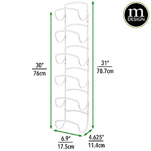 mDesign Steel Towel Holder for Bathroom Wall - Wall Mounted Organizer for Rolled Towels and Bath Robes - Six Level Wall Mount Towel Storage Rack - Bathroom Towel Organizer - Hyde Collection - White