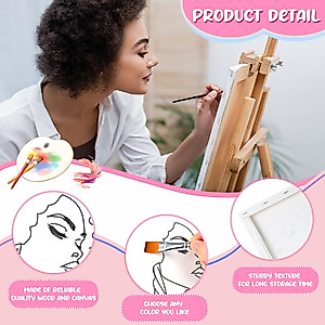 Sherr 20 Pcs Stretched Pre Drawn Canvas Afro Queen Black Art for Painting for Adults Outline Pre Drawn Stretched Cotton Canvas to Paint Party Set, 8 x 10''(Vivid)