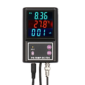 AMTAST Water Quality Tester 4 in 1 PH, EC, TDS(PPM), Temp Multi-Parameter Water Quality Monitoring with Bluetooth for Pools Ponds Aquariums Water Tank, 110V 60Hz with US Plug