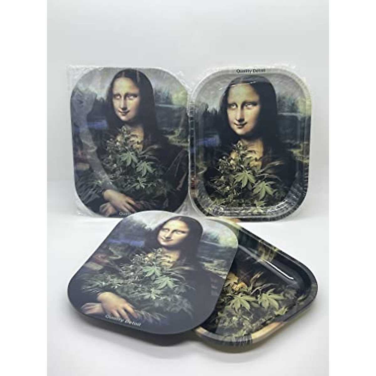 Quality Detail Premium Lisa Decor Metal Rolling Tray with Magnetic Lid 7x5 inch Perfect Backpack Size for on The go!