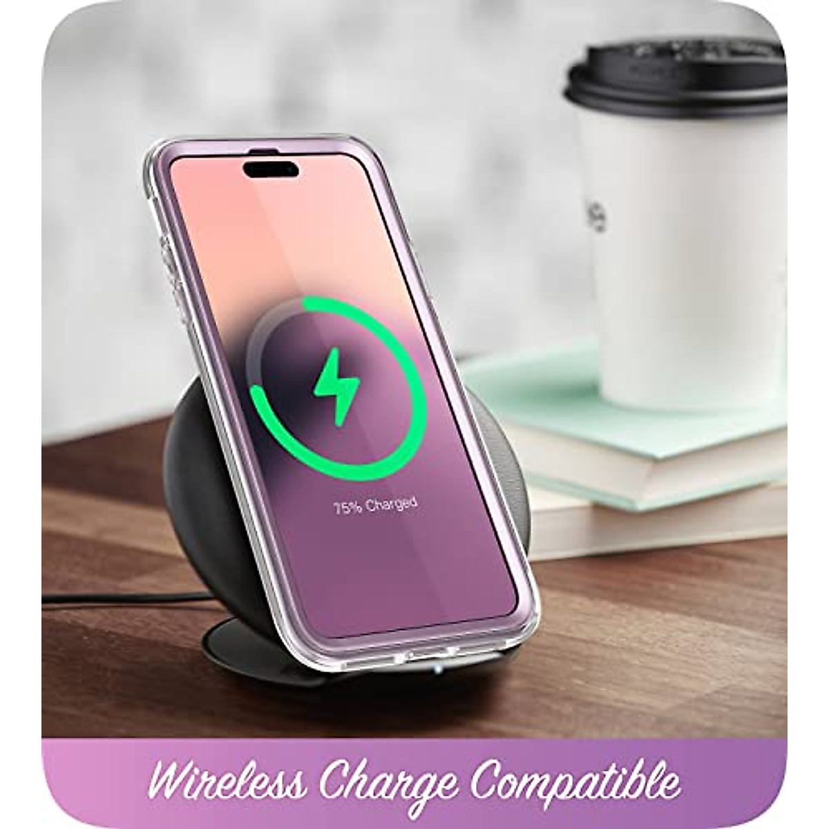 i-Blason Cosmo Series for iPhone 14 Pro Case 6.1 inch (2022 Release), Slim Full-Body Stylish Protective Case with Built-in Screen Protector (Purplefly)