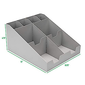 Mind Reader 8-Section Condiment Station, 8 Compartments, Silver