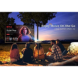 Projector with WiFi, 2023 Upgrade 9000L [100" Projector Screen Included] Projector for Outdoor Movies, 1080P Supported Mini Projector Compatible with TV Stick, iOS, Android, PS5