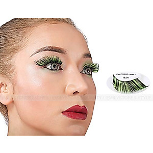 EMILYSTORES Green Fortune Teller Costume Halloween Eye Lashes For Party Looking1 Pairs