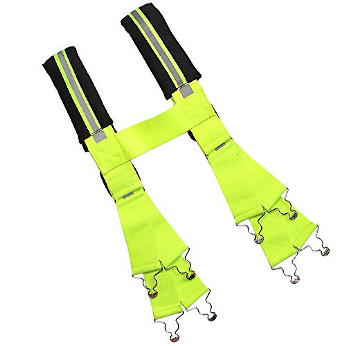 MELOTOUGH Firefighter Pant Suspenders Fire/Rescue Quick Adjust Suspenders with Reflective Strip (48 inch-, Black Lime Reflective)…