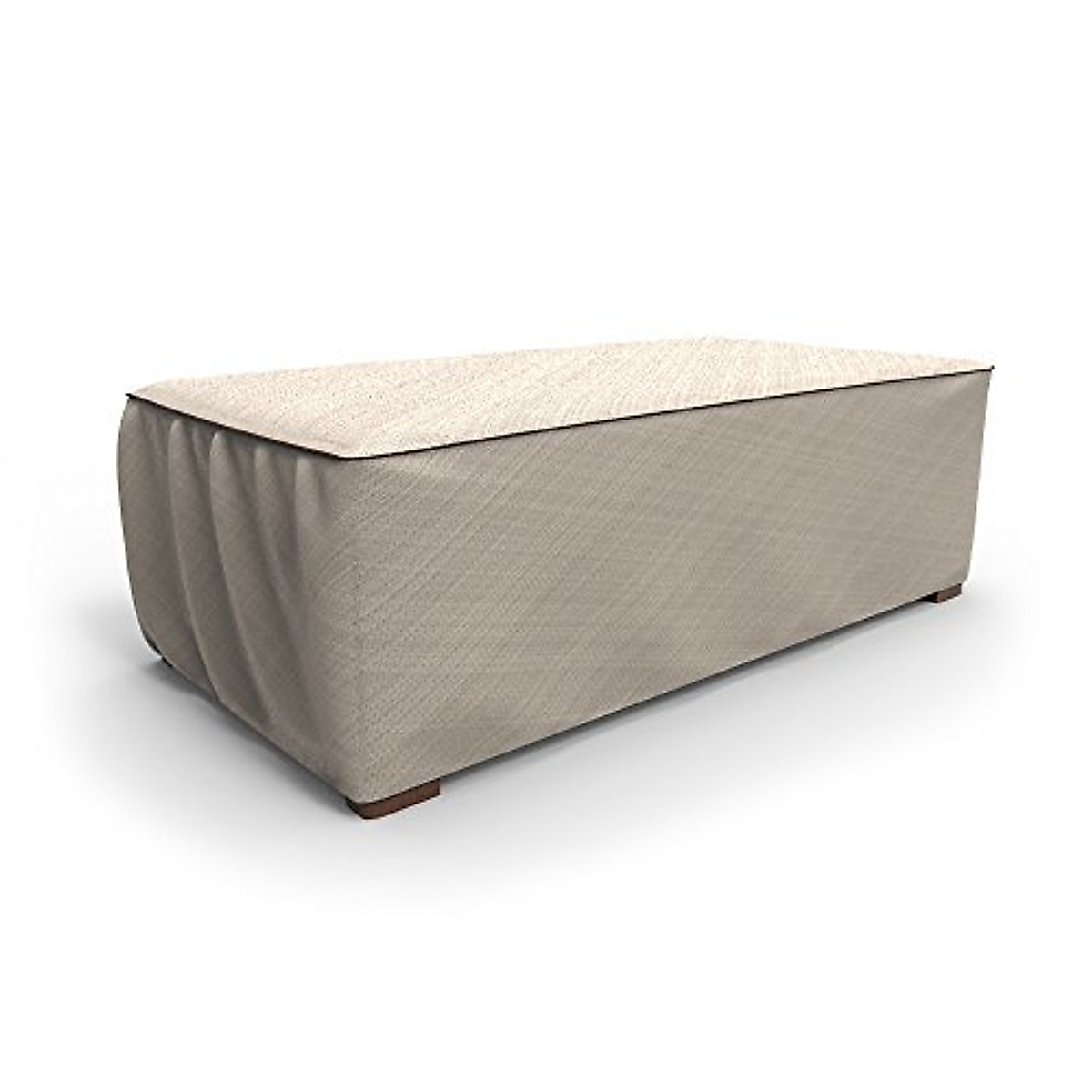 Budge P5A35PM1 English Garden Patio Ottoman/Coffee Table Cover Heavy Duty and Waterproof, Medium, Two-Tone Tan