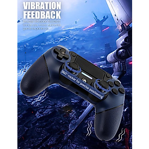 TJPD Wireless Controller for PS4, Wireless Remote Gamepad with 2 Programmable Back Buttons/Turbo/Dual Vibration/Touch Pad/Six-axis Motion (Blue) (Blue)