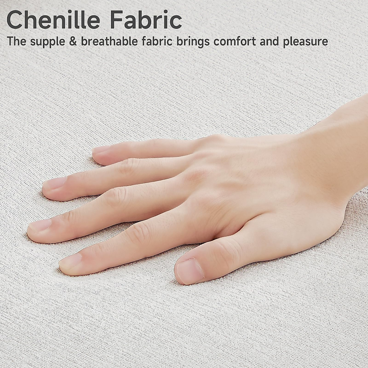 ONBRILL Convertible Sleeper Chair, 3-in-1 Pull Out Sofa Bed Couch with Adjustable Backrest, Chenille Sleeper Sofa Chair Bed with Hidden Table & 2 Charging Ports, White Small Couches for Living Room