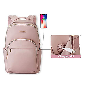 LIGHT FLIGHT Laptop Backpack Women Travel Backpacks Book Bag for 17.3 Inch Computer Carry on Back Pack for Work Travel College Large Pink