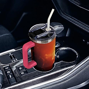 Fire Wolfs 40 Oz Car Cup Stainless Steel Travel Mug Leak-Proof Insulated Tumbler with Handle Light Rose Red-style