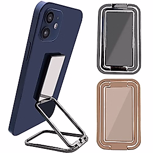 2 Pack Cell Phone Ring Stand Holder, IOUALEY Finger Kickstand 360° Rotation Adjustable Portable Metal Finger Grip Ring Kickstand Fits Most Smartphone Tablets Desk Office Car Mount, 2 Colors