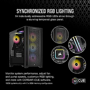 Corsair Vengeance i7400 Series Gaming PC - Liquid Cooled Intel® Core™ i5 12600KF CPU - NVIDIA® GeForce RTX™ 4060 GPU - 1TB M.2 SSD - 16GB Vengeance RGB DDR4 Memory - Black