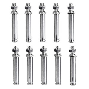 M8 x 60 mm External Hex Expansion Bolts Screws Sleeve Anchors, Stainless Steel, 10Pcs