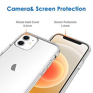 JETech Case for iPhone 12 Mini 5.4-Inch, Non-Yellowing Shockproof Phone Bumper Cover, Anti-Scratch Clear Back (Clear)