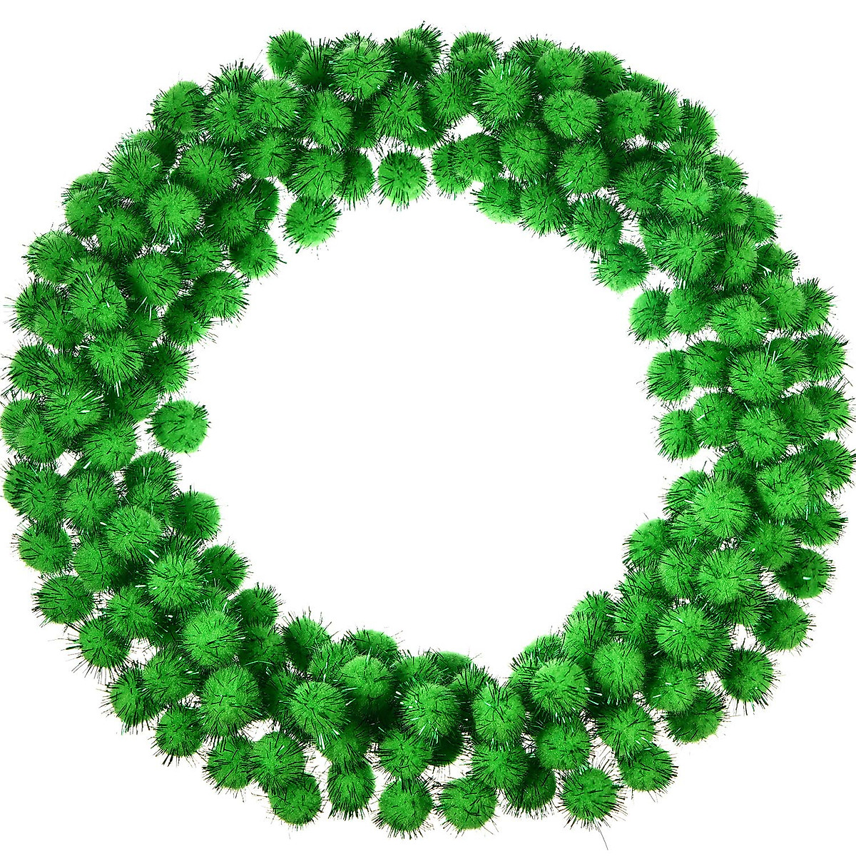 Shappy 500 Pieces Christmas Glitter Pompoms 1 Inch Fuzzy Pom Poms Arts Crafts Making Balls for Hobby Supplies Craft DIY Party Decoration (White)