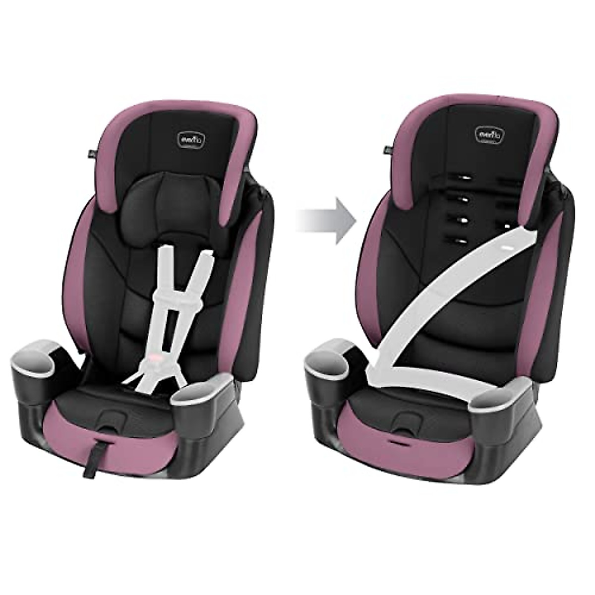 Evenflo Maestro Sport Convertible Booster Car Seat, Forward Facing, High Back, 5-Point Harness, For Kids 2 to 8 Years Old, Whitney Pink