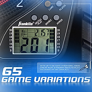 Franklin Sports Electronic Dart Board Set - Soft Tip Electric Dartboard with Digital Scoreboard + Cabinet - Adults + Family Set - (6) Darts Included - FS3000, Black