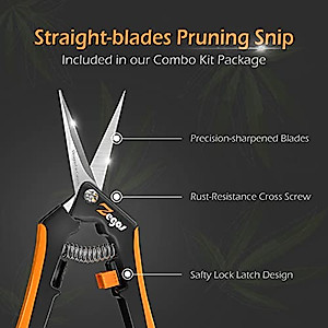 Zegos Grow Bags 15 Gallon 5 Packs Fabric Plant Pots with Heavy Duty Thickened Nonwoven Fabric and Handles for Indoor&Outdoor Garden Plants, Vegetable, Flowers, Potato (1 Pack Pruning Snips Included)