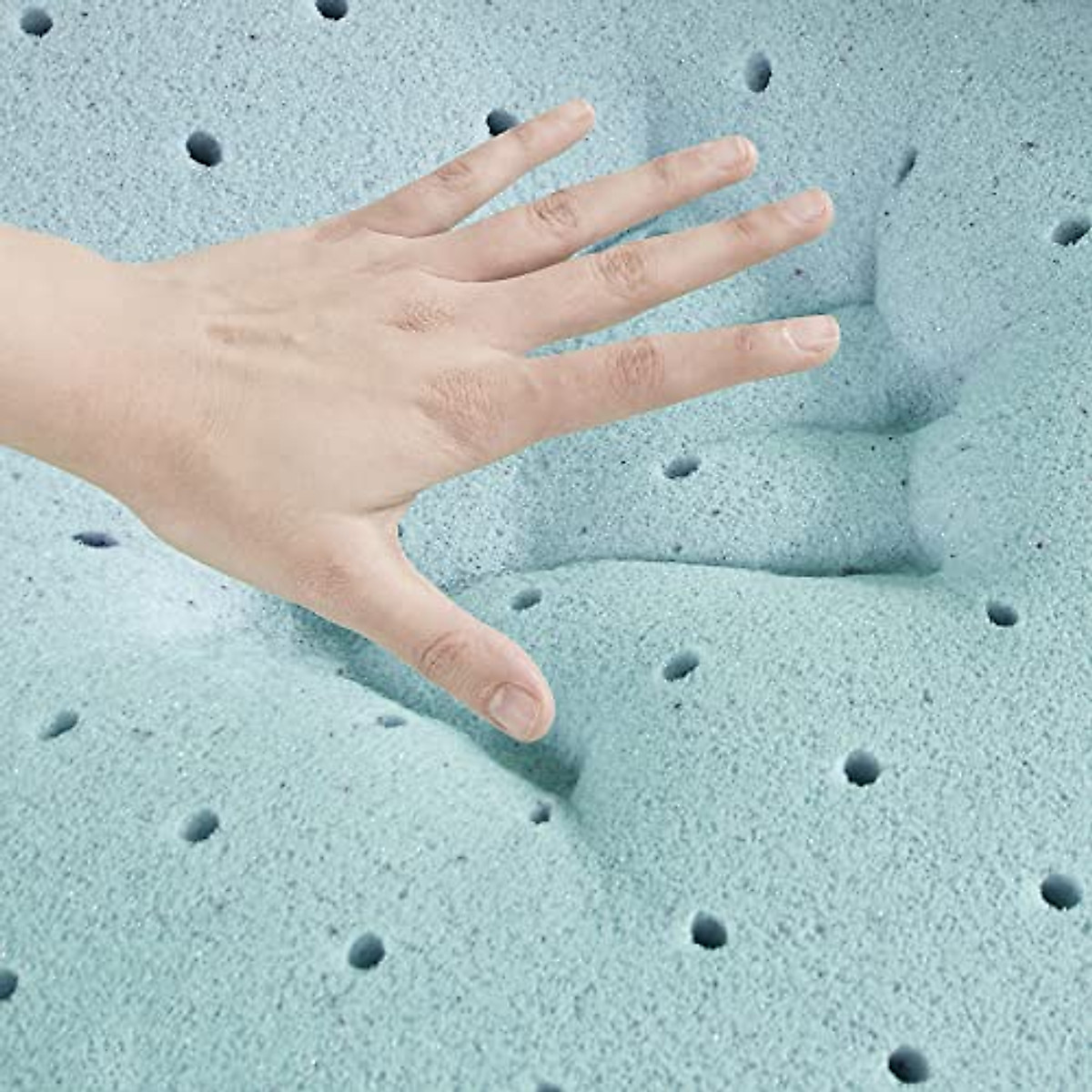 Sleep Philosophy Gel Infused Memory Foam Mattress Topper Luxurious All Season Enhanced Bed Support, Queen(3" Thick), Removable Cooling Cover