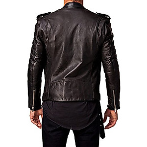 QAWACH Men Leather Jacket - Lambskin Winter Vintage Motorcycle Biker Jacket, Coat Soft & Stylish Moto Ride & Racing Jacket's