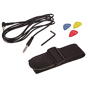 RockJam RJEG02 6 String Electric Guitar Beginner Kit with 10-Watt Amp, Gig Bag & Accessories-Black, Right, (RJEG02-SK-BK)