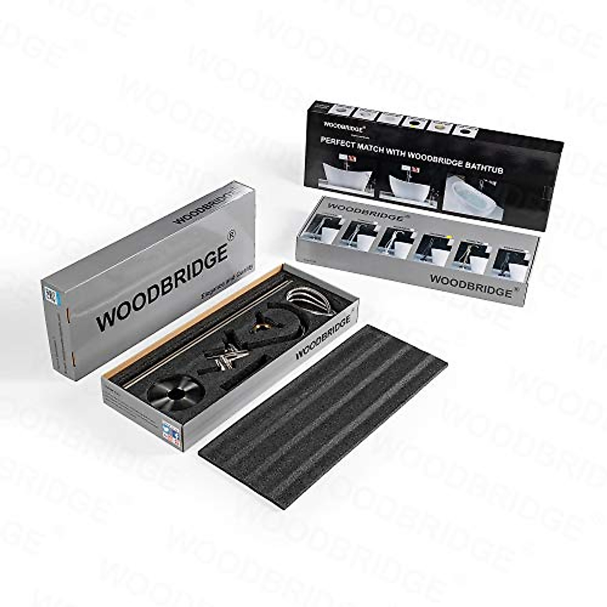 Woodbridge F-0001 Freestanding Bathtub, Brushed Nickel