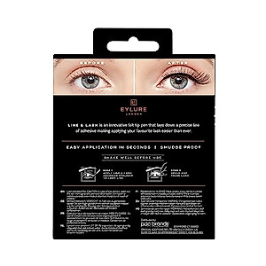 Eylure Line & Lash Kit, 2-in-1 Lash Black Glue Eyeliner and False Lashes, Faux Mink Wispy