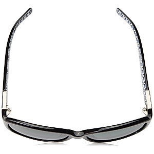 Kate Spade New York Women's Annika Rectangular Sunglasses, Black & Blue/Gray Polarized, 57 mm