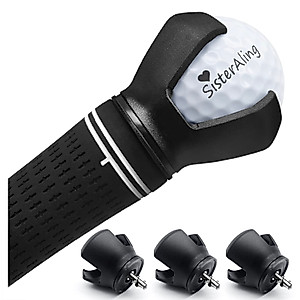 SisterAling 3-Prong Golf Ball Retriever Grabber Pick Up,Back Saver Claw Put On Putter Grip,Suction Cup Ball Grabber,Sucker for Golf Screws Tool