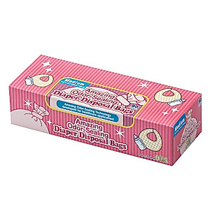 BOS Amazing Odor Sealing Baby Diaper Disposal Bags - Durable and Unscented [Size: M, Color: Pink] (90 count, Pack of 1) (90 Bags)