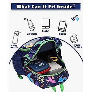 Tanou Toddler Backpack for Boys, 11 Inch Ultra-light Kids Small Backpacks, 2023 Cute Toddler Bag for Preschool Day Care, Dinosaur