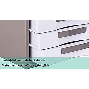 SHABOZ File Cabinets Flat 7 Drawers Innovation Charming Design Light Grey Office Organizer File Holder Desktop Manager Home Office Furniture