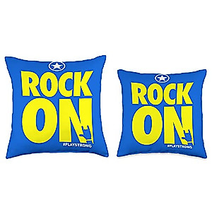 Play Strong Rock ON Throw Pillow, 16x16, Multicolor