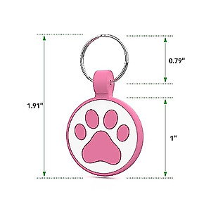 WhoseID QR Code Cat Tag, Modifiable Pet Online Profile Page, Multiple Emergency Contact, Silent Silicone Cat Tag, Lightweight, No Jinging, Collar Accessories, QR Cat ID Tag (Small Breeds - 1", Rose)