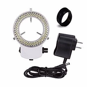 Vision VS-3FZ-IFR07-5N Trinocular Zoom Stereo Microscope | 10x WF Eyepiece |0.7X—4.5X Zoom Range, 3.5X—90x Magnification, 0.5X & 2X Barlow Lens |144-LED Ring Light W Control, 5.0MP Digital Camera