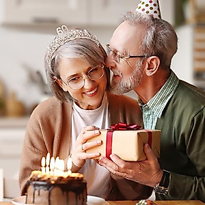 SWEETV 60th Birthday Crown Tiara Sash for Women Rose Gold Birthday Queen Sash and Tiara Crown Set Rhinestone Princess Headband for Birth Day Party Photograph