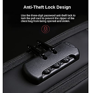 LELEBEAR Anti Theft Sling Bag, Usb Charging Sport Sling Anti-theft Shoulder Bag Waterproof Chest Bag (grey-brown)