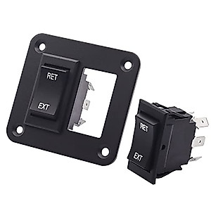 TWTADE 2 Pcs Momentary Polarity Reverse Rocker Toggle Switch Control Motor RV Power Jack Forward Reverse 20A 50V DC/15A 250V AC 6 Pin 3 Position (ON)-Off-(ON) with Panel and Wire