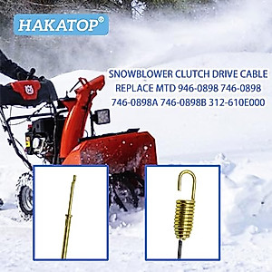 HAKATOP 946-0898 946-0898 Clutch Drive Cable for MTD 746-0898 746-0898A 746-0898B 312-610E000 Snowblower Cable