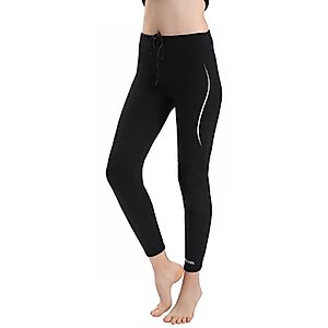 REALON Wetsuit Pants Men Womens Wet Suits Swim Tights 3mm Neoprene Swimming Leggings 2mm Long Diving Surfing Kayak Pant Keep Warm for Workout Scuba Snorkeling Canoeing Water Sports