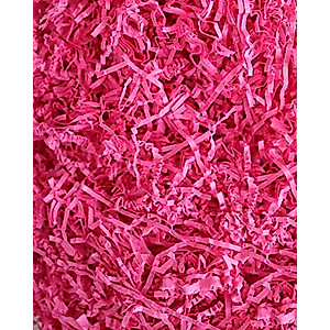 MagicWater Supply Soft & Thin Cut Crinkle Paper Shred Filler (2 LB) for Gift Wrapping & Basket Filling - Raspberry