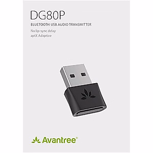 Avantree DG80 - USB Bluetooth 5.3 Adapter for PS5 & Gaming Consoles, Wireless Audio Transmitter Dongle, Compatible with Bluetooth Headphones or Earbuds with aptX-Adaptive or aptX Low Latency