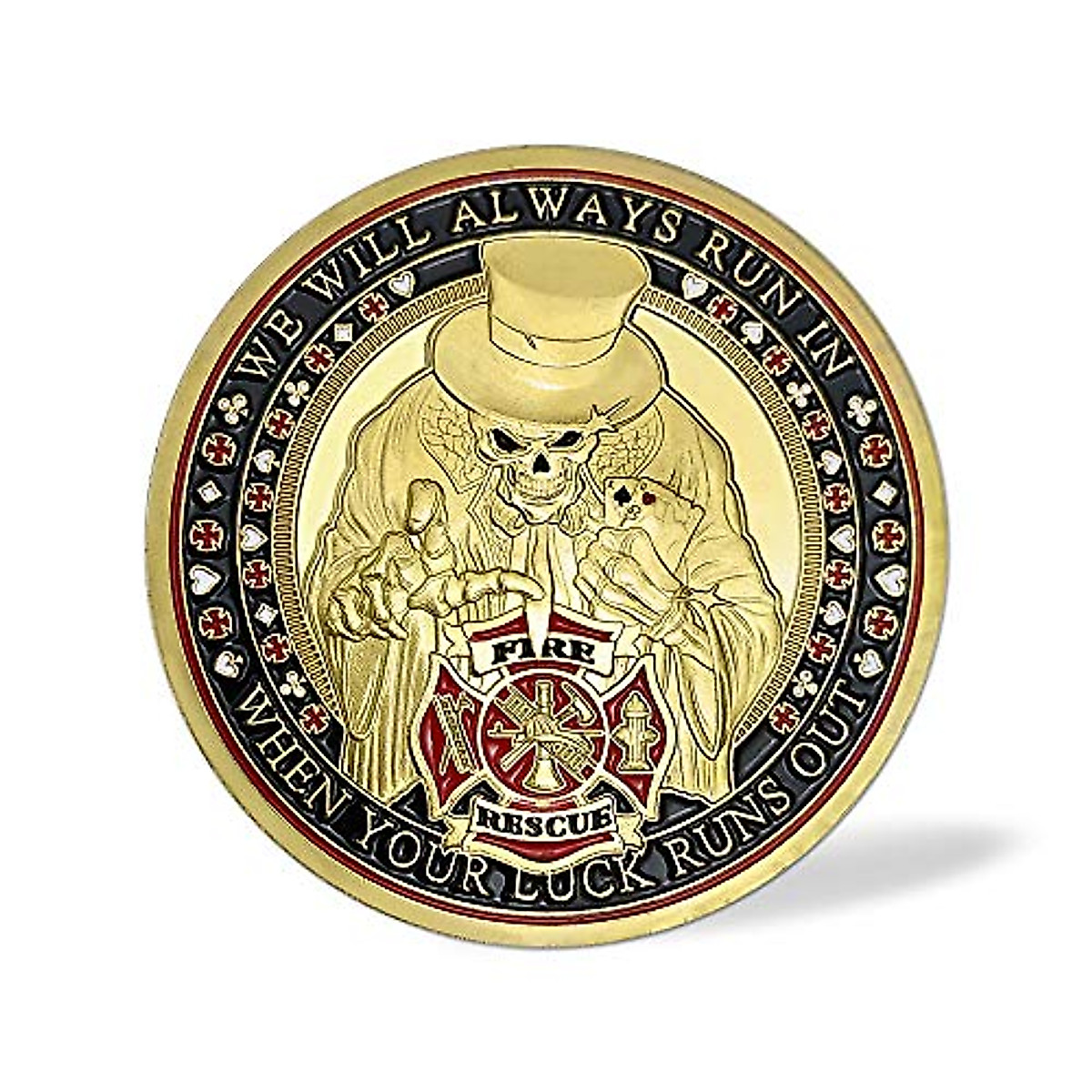 Firefighters Challenge Coin Thin Red Line Fire Dept.