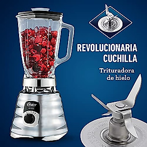 Oster Original 3 Speed Chrome Blender, 6 Times more Durable Motor, 10 Times Stronger, 5 Cup Glass Jar