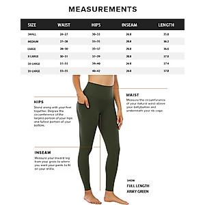 CHRLEISURE Leggings with Pockets for Women, High Waisted Tummy Control Workout Yoga Pants(5 Packs Black,Navy,Brown,Cassis,Green, M)