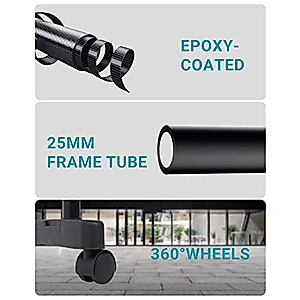 ZOES HOMEWARE Compact Clothes Rack | Rolling Clothing Rack | Metal Garment Clothes Rack for Hanging Clothes | Hanging Clothes Rack with 3 Shelves on Wheels