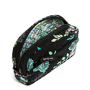 Vera Bradley Women's Cotton Medium Cosmetic Makeup Organizer Bag, Island Garden - Recycled Cotton, One Size